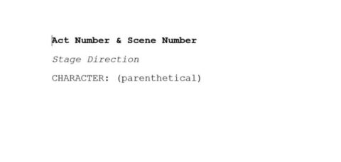 Formatting: Theatre Script vs TV/Film Screenplay - Here Comes Everyone